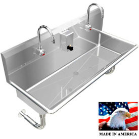 BSM Inc Stainless Steel Sink 2 Station W Electronic Faucets Round T BSM Inc Stainless Steel Sink 2 Station W Electronic Faucets Round T