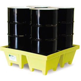 ENPAC® 5001-YE-D 4-Drum Poly-Spillpallet™ with Drain - 6000 Lb. Cap. — Keller-Heartt